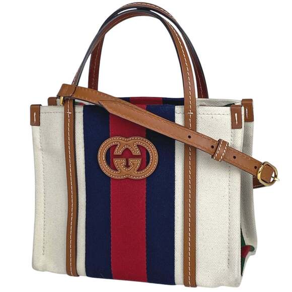 Gucci | Bags | Gucci Interlocking G Tote Bag Sherry Line Web Mini 2way ...